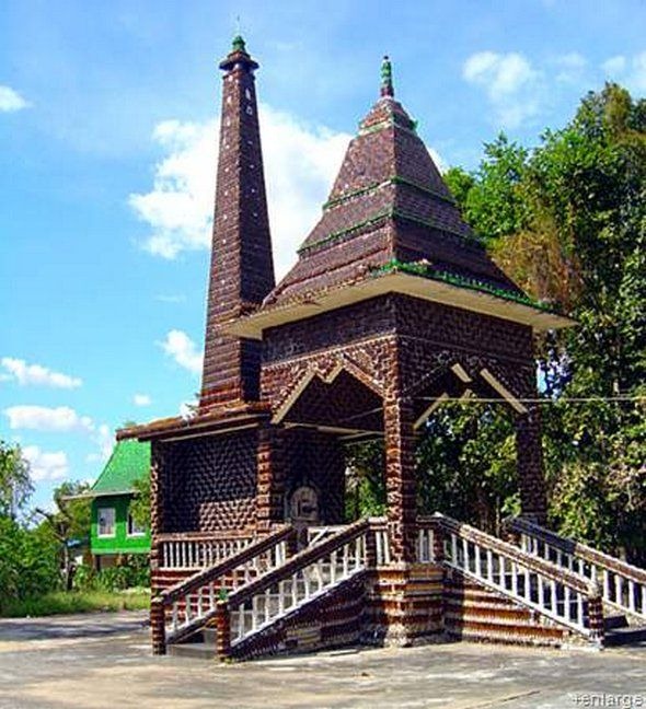Buddhist Temple Built from Beer Bottles | Amusing Planet